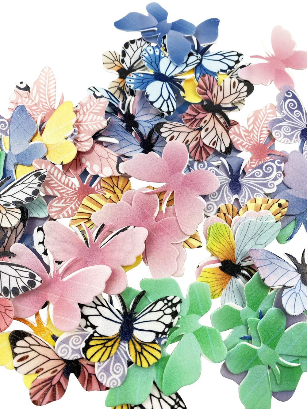 Set of 72 Edible Butterfly Cupcake Toppers Wedding Cake Birthday Party Food Decoration Mixed Size & Colou