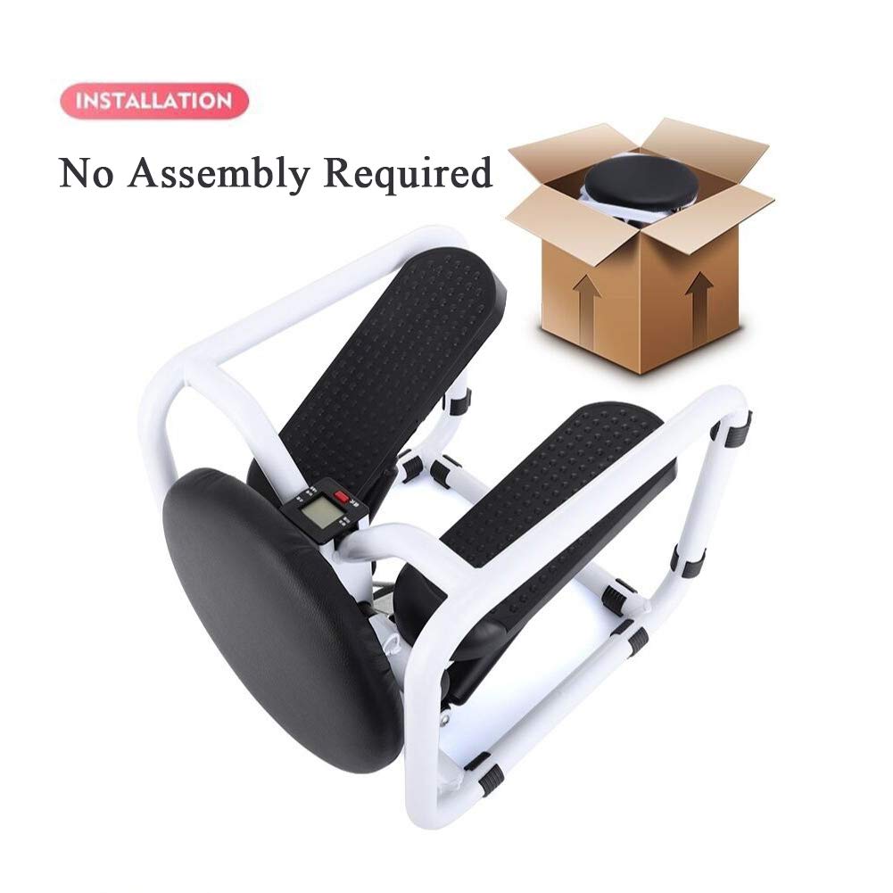 Poncho Stepper Desk Multi-Functional Mini Twist Stepping Machine with Resistance Bands, Indoor Fitness Hydraulic Stair Stepper with Display