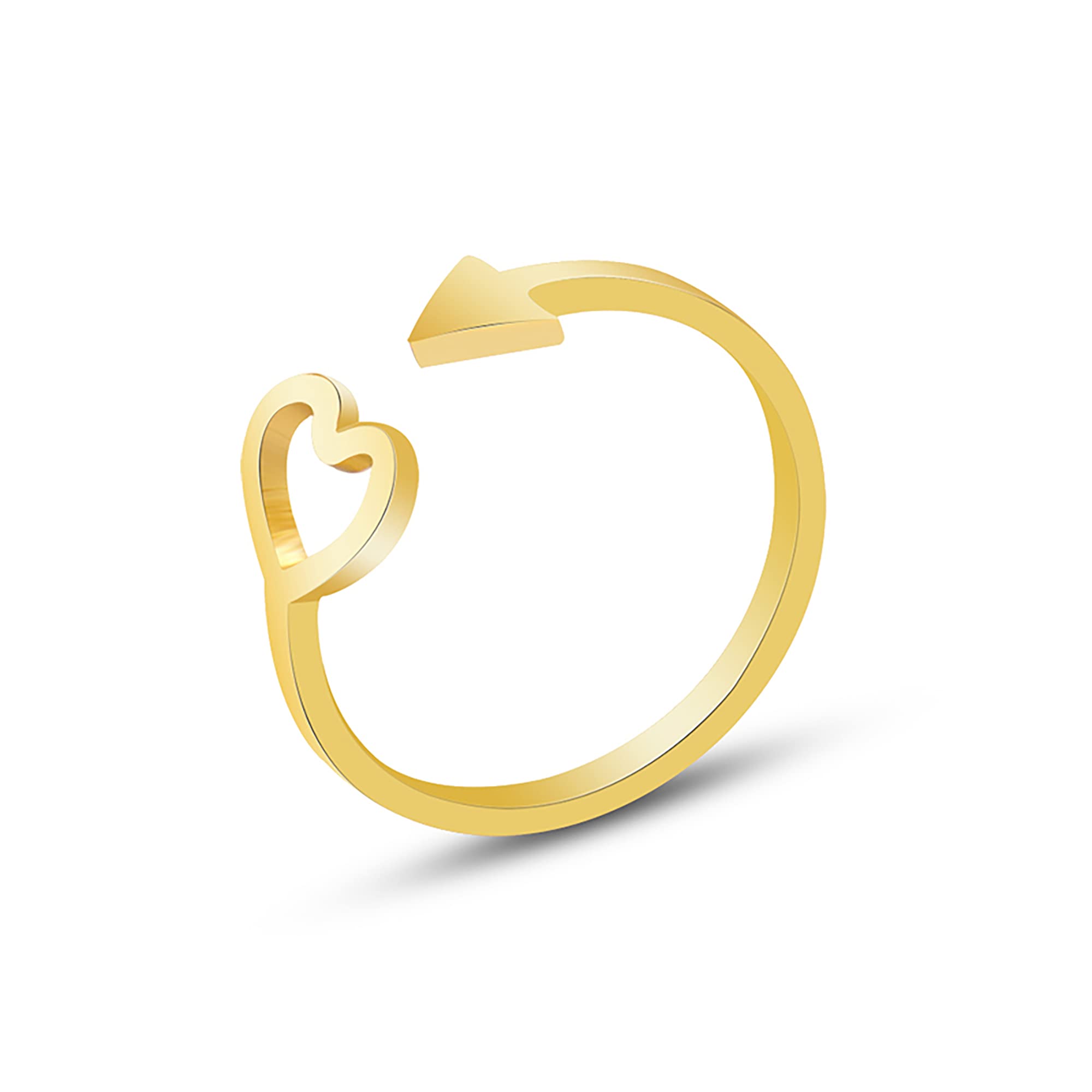 venuspearl Gold Rings for Women 18K Gold Plated Rings Adjustable Open Rings Statement Jewelry Size 7-8 (Style G Gold)