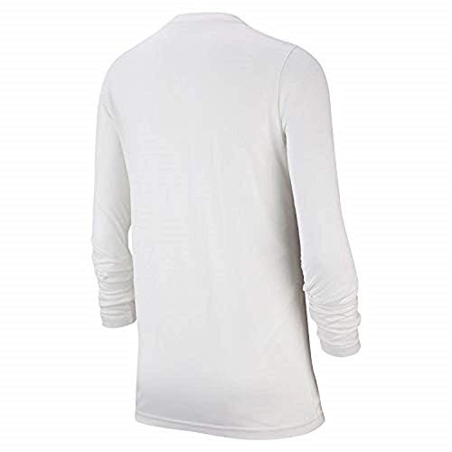 Nike Boy`s Dri-FIT Legend Long Sleeve Training T-Shirt (White(AR5313-100)/Black, X-Large)