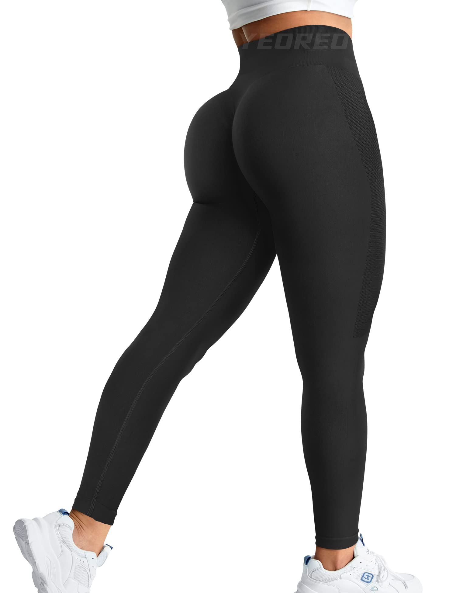 YEOREO Amplify Leggings for Women Seamless Scrunch Leggings Butt Lifting Gym High Waisted Athletic Leggings Light Purple