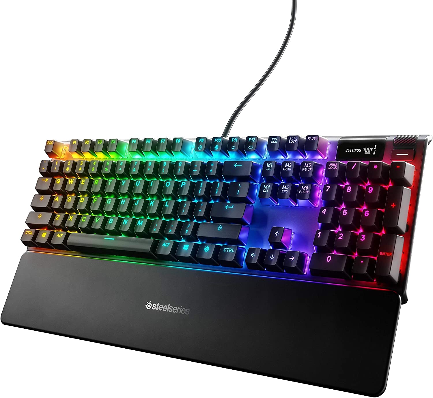 SteelSeries Apex Pro World's Fastest Mechanical Gaming Keyboard – Adjustable Actuation Switches – OLED Smart Display – RGB Backlit