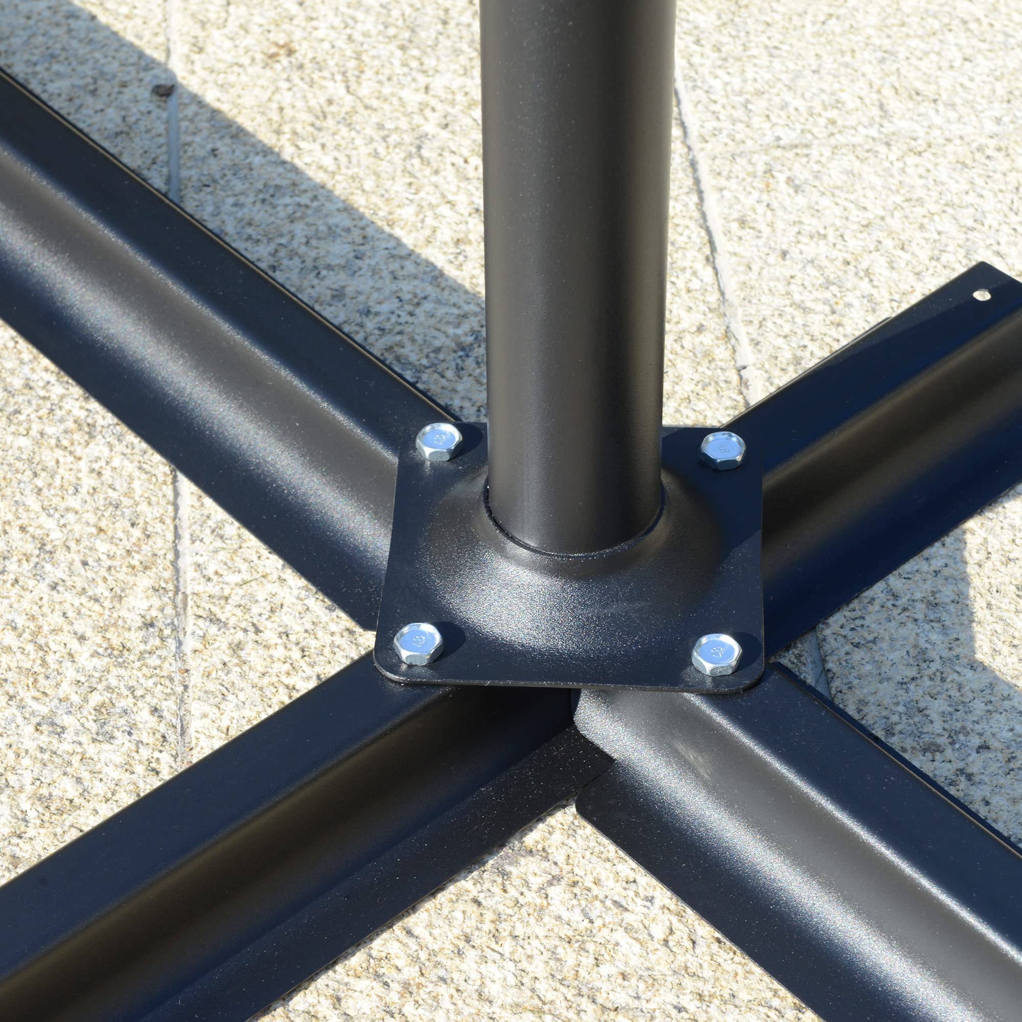 Outsunny 9' Offset Hanging Patio Umbrella, Cantilever Umbrella with Easy Tilt Adjustment, Cross Base and 8 Ribs for Backyard, Poolside, Lawn and Garden, Coffee