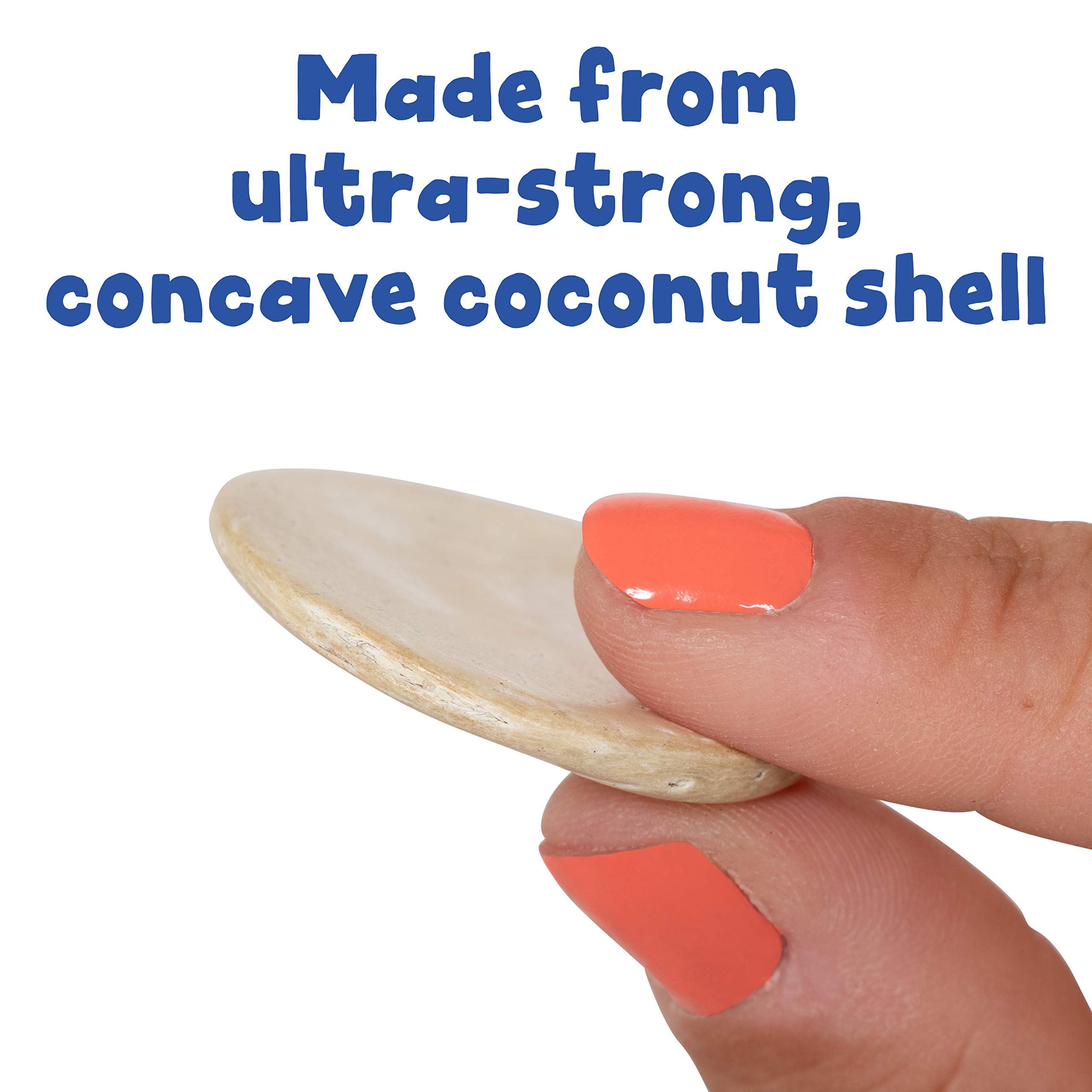 READY 2 LEARN Coconut Letters - Uppercase - Set of 52 - Natural, Hand Made Counters for Kids - Use for Crafts and Spelling Activities