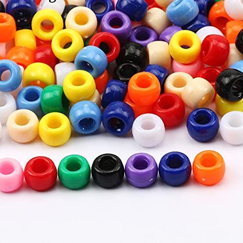 NHBT YU 6x9mm Big Hole Acrylic Beads Candy Color Round Loose Spacer Beads for Jewelry Making DIY Necklace Bracelet T719 (Item Diameter : 200pcs)
