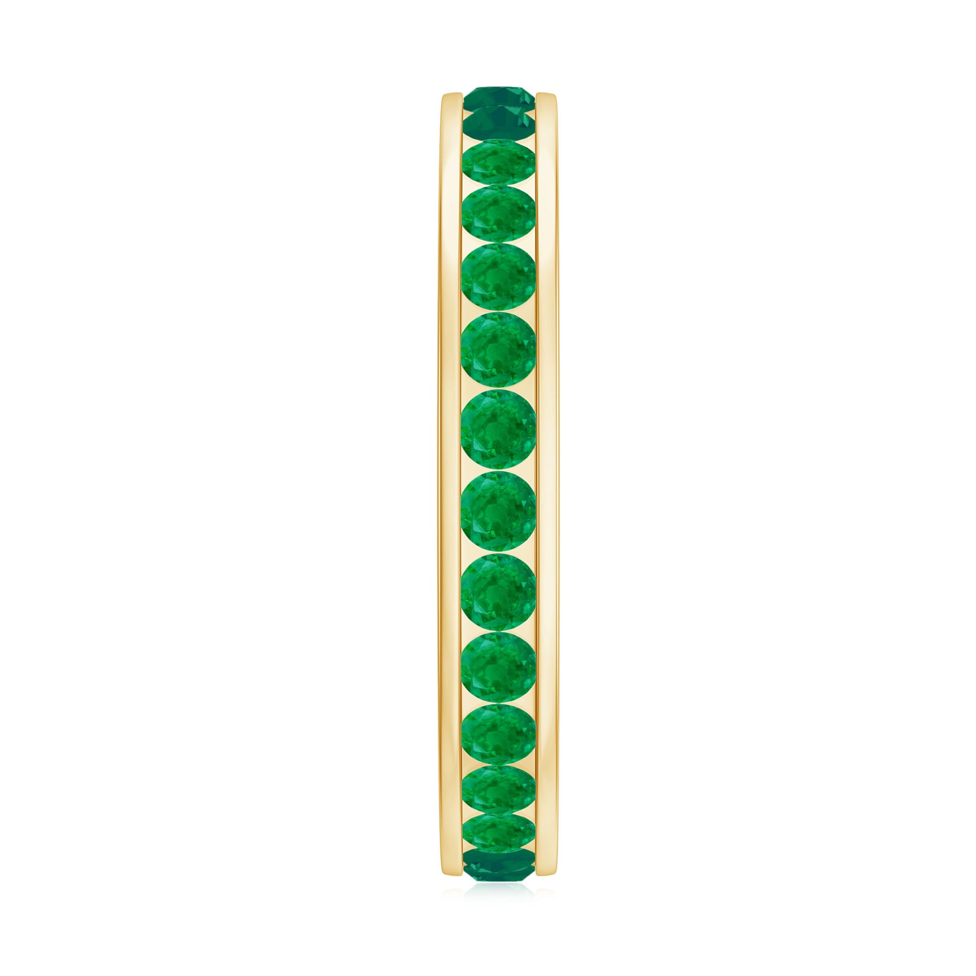 Rosec Jewels Emerald Eternity Band Ring for Women, AAA Quality, Certified Natural Emerald Anniversary Ring - Ready To Gift, 14K Yellow Gold, Size:US 9.00
