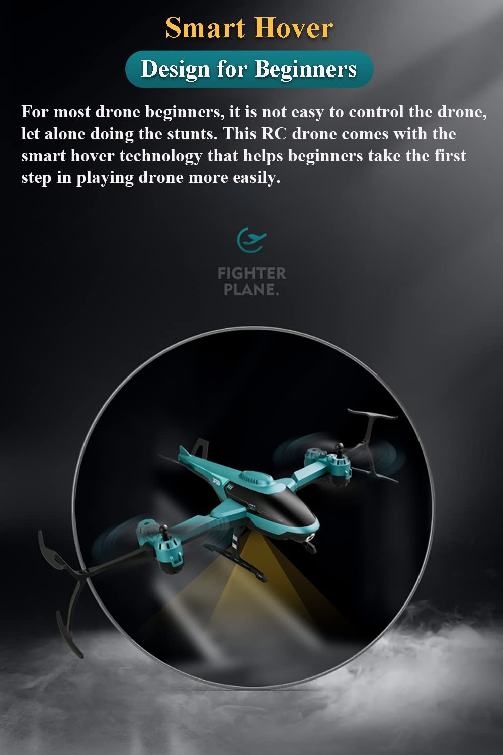 NEXTAKE Remote Control Drone, Foldable RC Aircraft 2 Motors RC Fighter 6 Channel RC Plane 2.4GHz RC Helicopter UAV for Beginner with 4K HD Camera, Modular Battery (Blue-with 4K HD Camera)