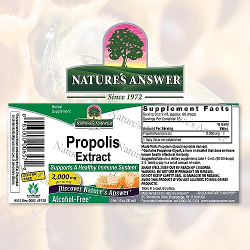 Nature's Answer Propolis Resin 1 oz Extract | Herbal Supplement | All-Natural Immune Support | Alcohol & Gluten-Free | Single Count