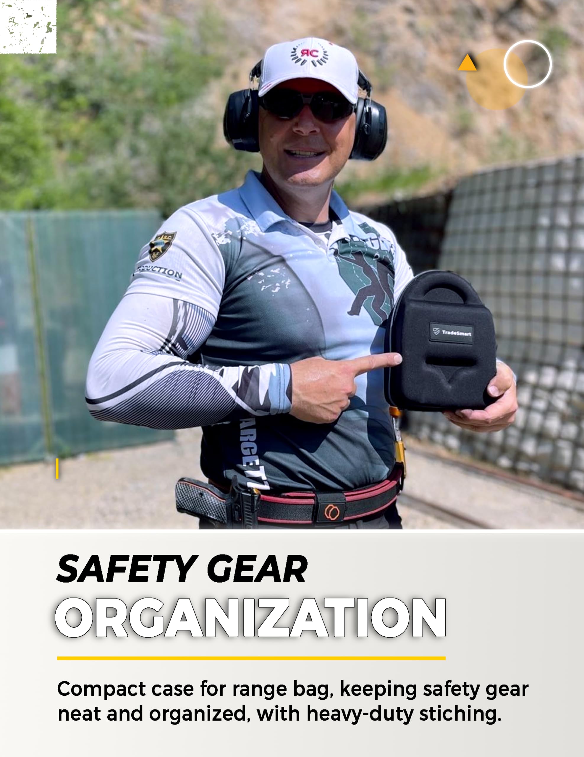 TradeSmart Gun Range Protection Duo Kit - Grey and Pink Shooting Eye and Ear Protection for Women and Men, U.S. Certified