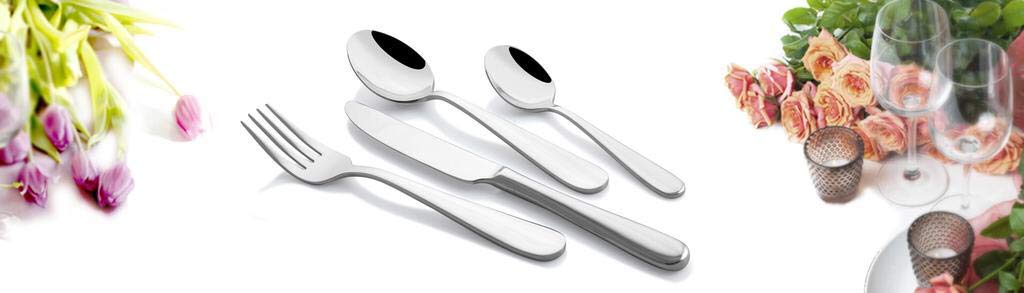 Shapes Artic Stainless Steel Soup Spoons, Set of 12 Pcs. (19.5 cm) | Stylish & Fancy Round Stainless Steel Long Silverware Soup Spoon Set