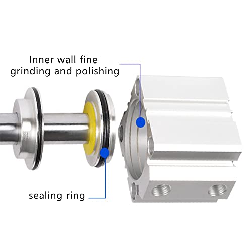 Othmro SDA63 Sealing Thin Air Cylinder 2.48in Bore 0.98in Stroke Double Action Thin Air Cylinder Aluminium Pneumatic Hydraulic Cylinder Pneumatic Small Thin Cylinder for Pneumatic and Hydraulic System