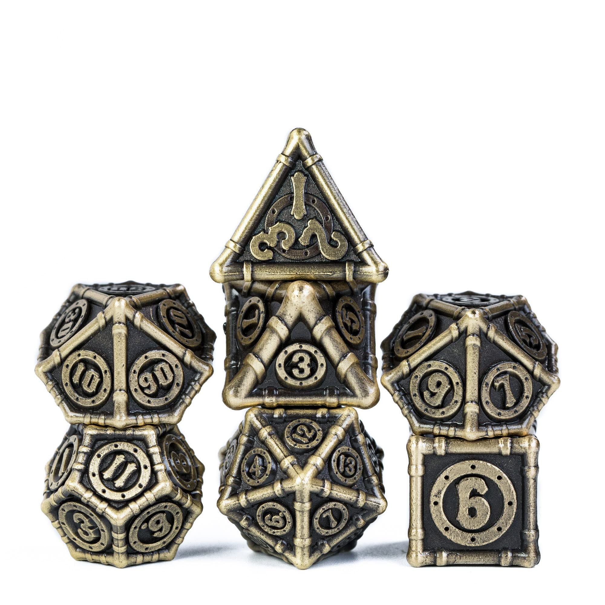 UDIXI 7PCS DND Dice Set Metal, Polyhedral D&D Dice Set Octopus d&d Dice, Metal d n d Dice Set for Dungeons and Dragons (Silver)