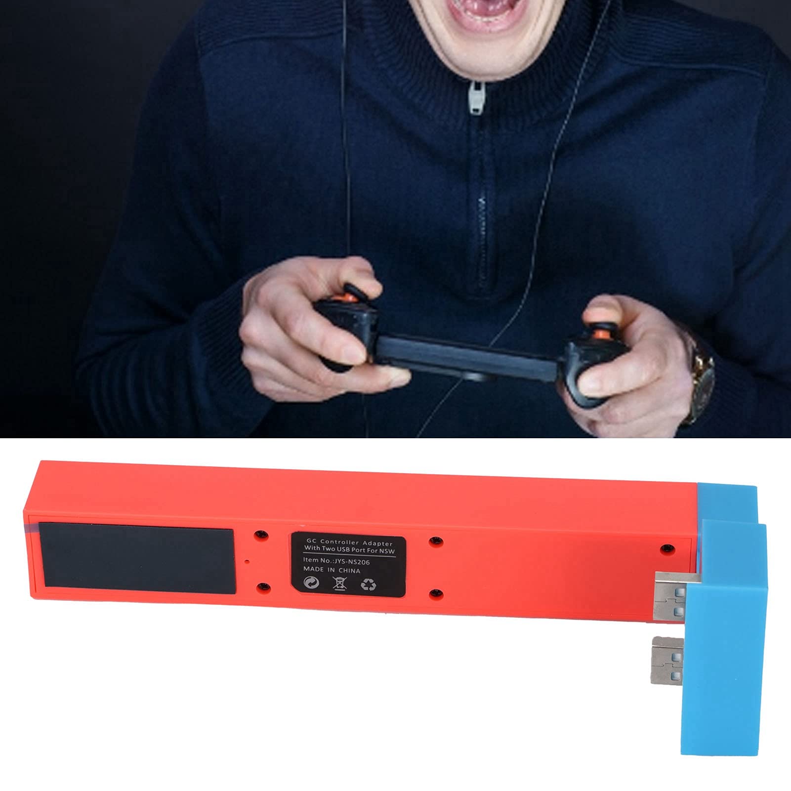 Shanrya 4 Ports Controller Adapter, Practical Portable Wired Controller Adapter Premium Material Easy to Use USB Interface Design for