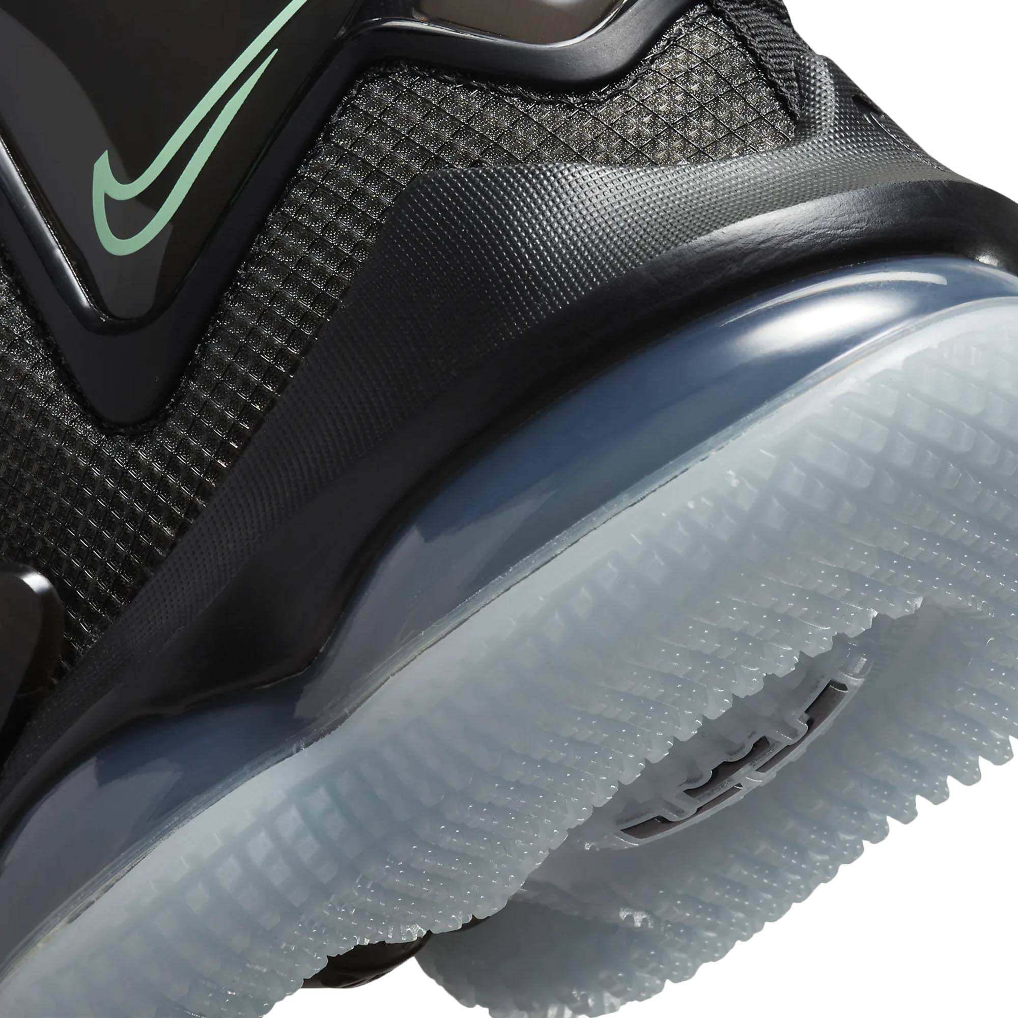 Nike Kids Lebron 19 (GS) Basketball Shoe, Black/Green Glow/Anthracite, 7 US