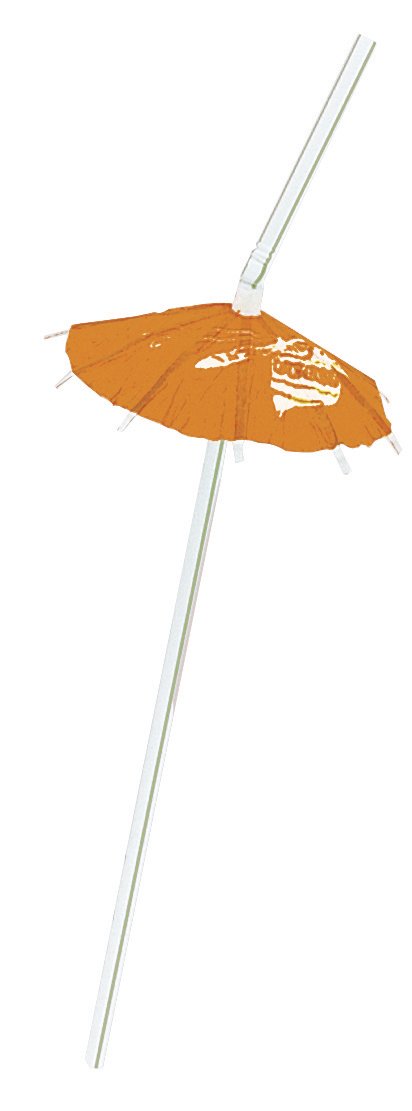 Unique Hawaiian Umbrella Straws, 9.5", Assorted Colors