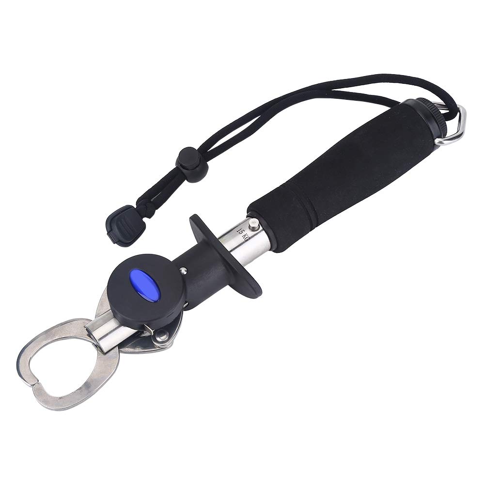 Yeuipea Fish Grabber,Durable 15 kg Weighing Scale Fishing Grip Gripper Fish Lip Grabber with Tape Measure