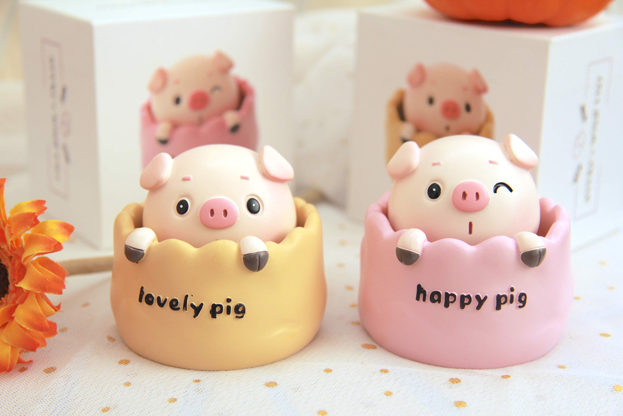 POP Bobblehead Dashboard Happy Pig Car Dashboard Decoration Cool Car Accessories Dancing Shaking Head Toys- Perfect for Dashboard, Home, Kitchen, Office and Other Interior Decorations (Pink)