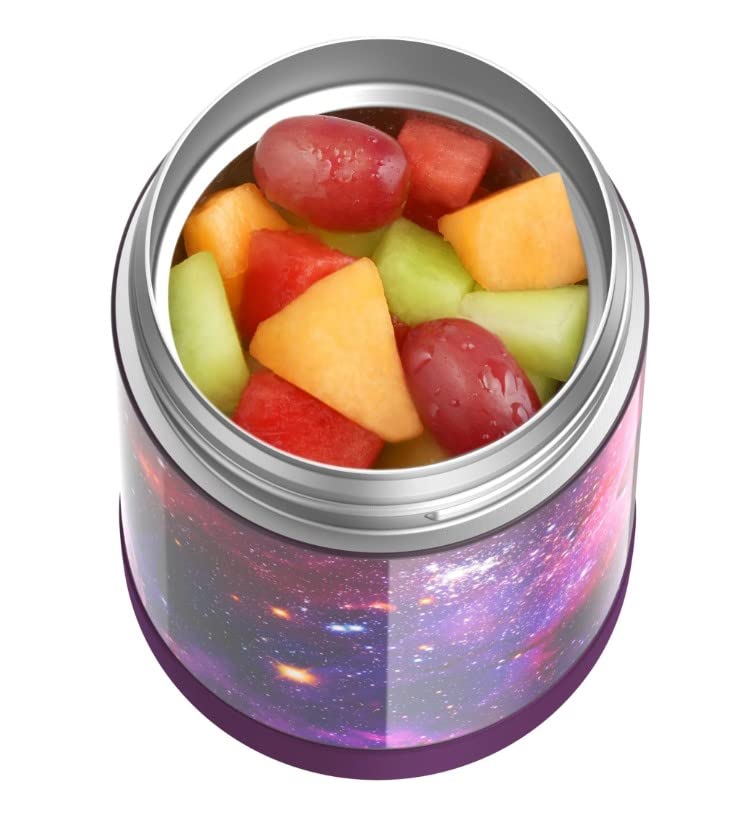 THERMOS 16oz/470ml Stainless Steel Vacuum Insulated Food Jar with Spoon, Galaxy Purple