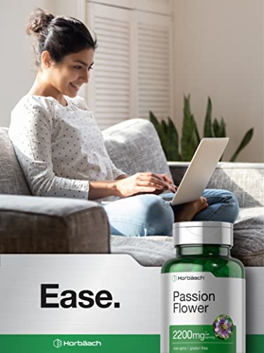 Passion Flower Capsules | 2200mg | 90 Count | Non-GMO & Gluten Free Extract Supplement | by Horbaach
