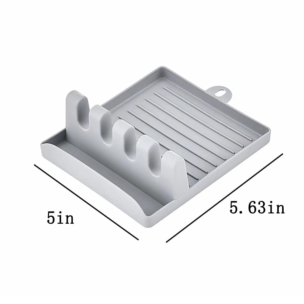 TOPJINZHIONE 2 Pieces Pot Lid Racks, Kitchen Utensil Shelf,Plastic Utensil Rest, Spoon Tray Shelf, Kitchen Holder for Spoons, Ladles, Tongs and Cutlery Tray to Avoid Dripping Stains