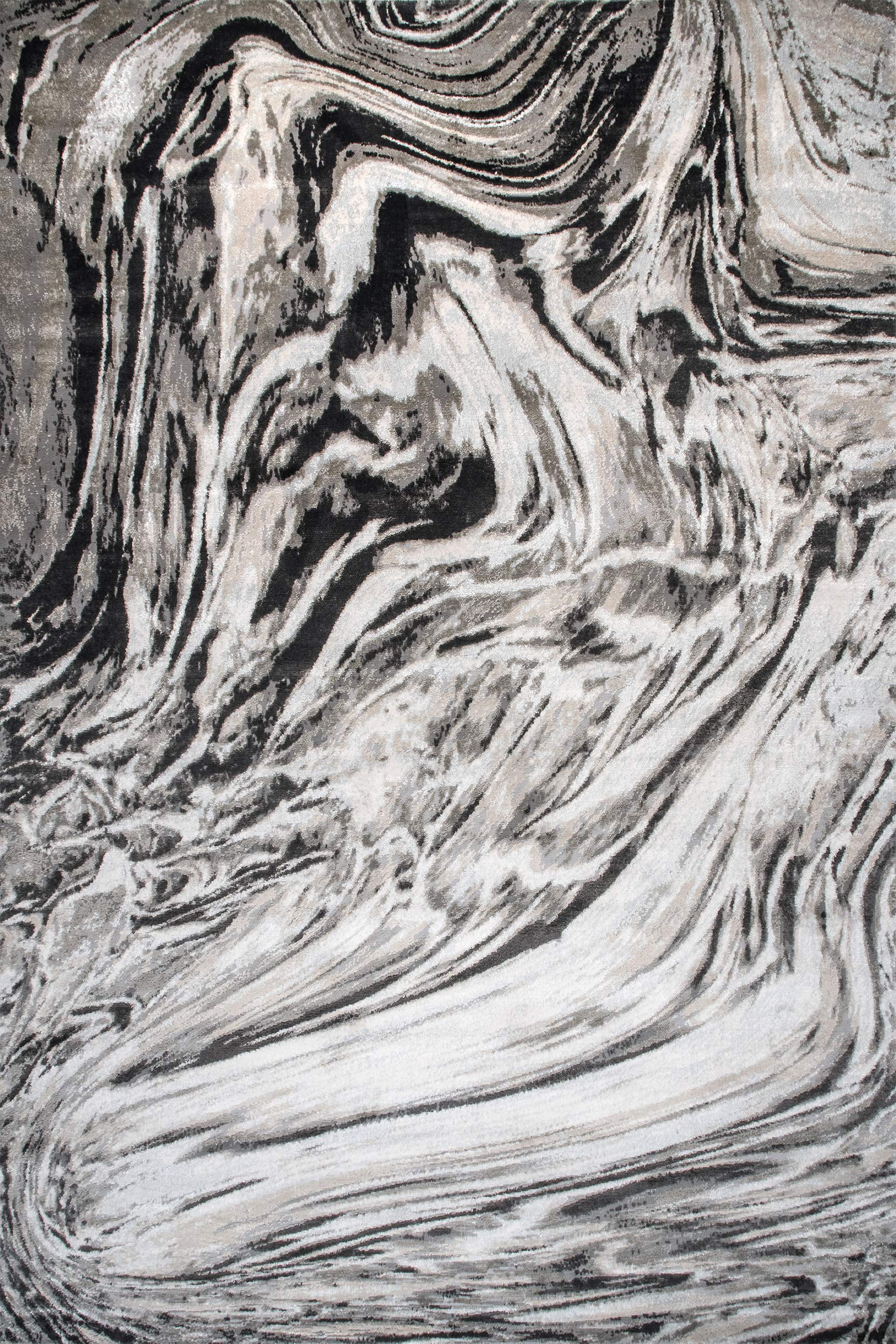nuLOOM Drea Marble Abstract Area Rug, 4x6, Grey