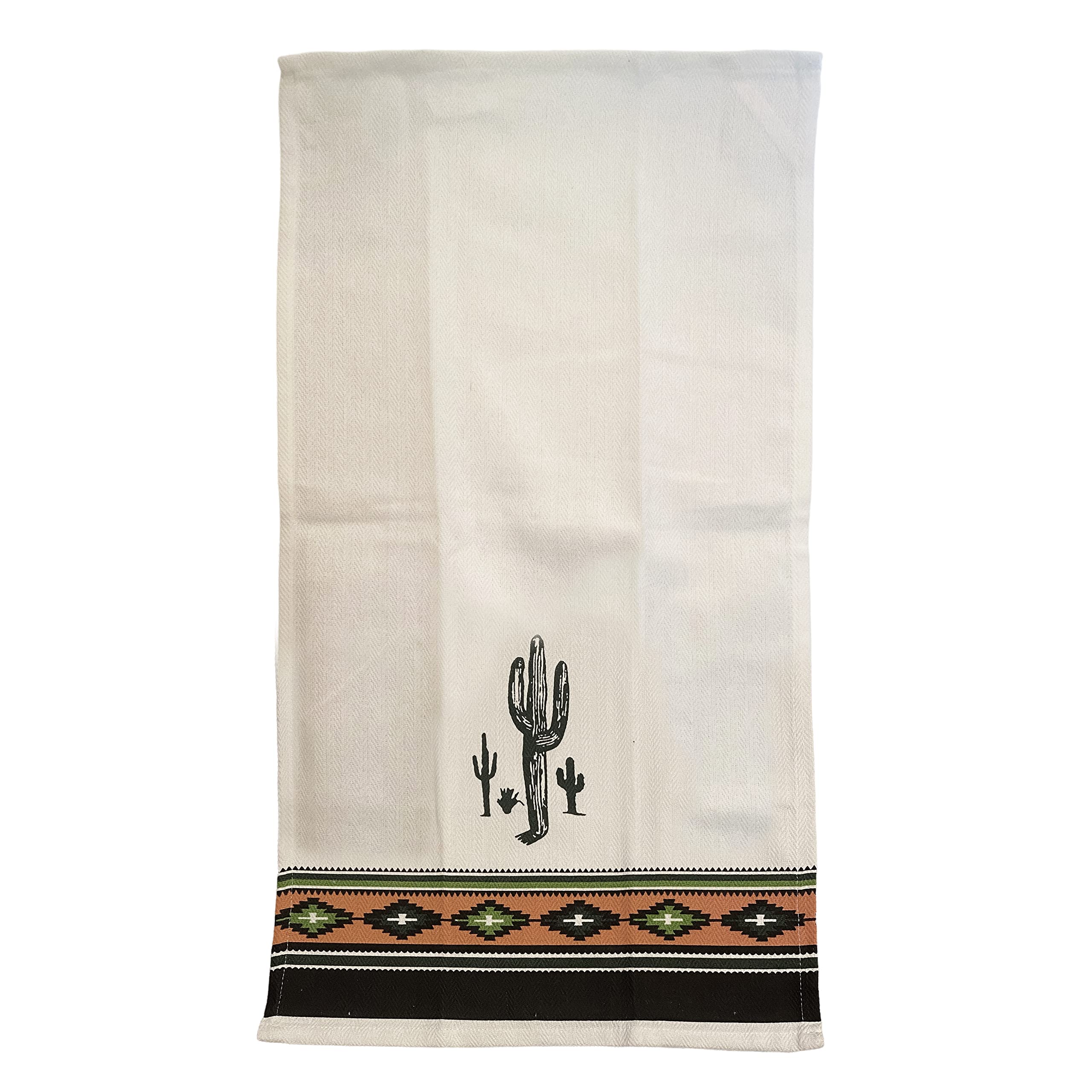 Sonoran Souvenirs Southwestern Cactus Kitchen Hand Towel (16" x 28") Machine Washable Cloth Tea Towels for Kitchen Diner (Single Pack)