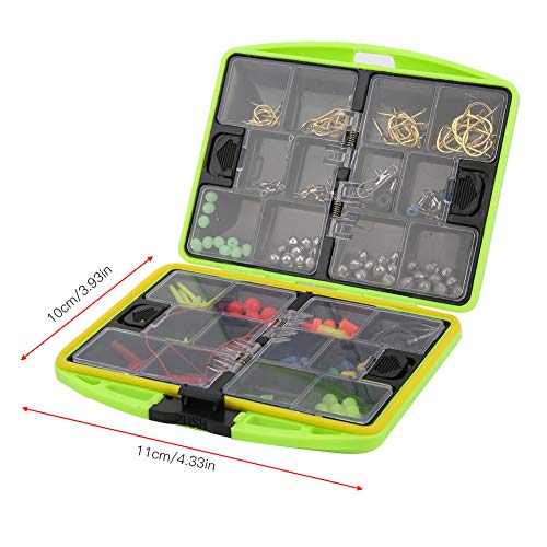 Yeuipea Fishing Tool Set Box,Fish Lure Beads Bait Jig Hook Swivels Tackles Set with Box for Sea Fishing