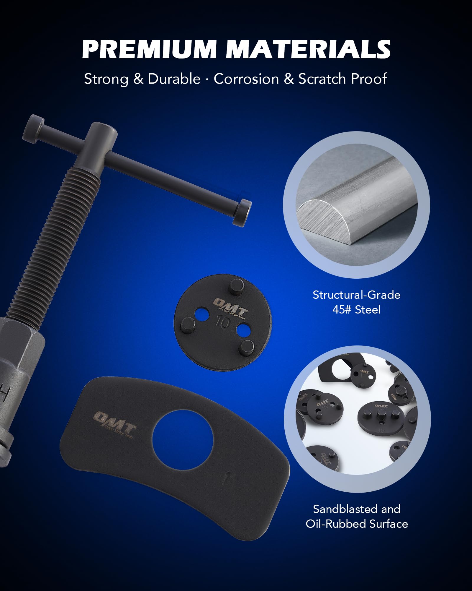 Orion Motor Tech Disc Brake Pad and Caliper Service Tool Kit | Professional Disc Brake Caliper Compression Tool Kit | Universal Disc Brake Caliper and Piston Wind Back Tool Set with Case