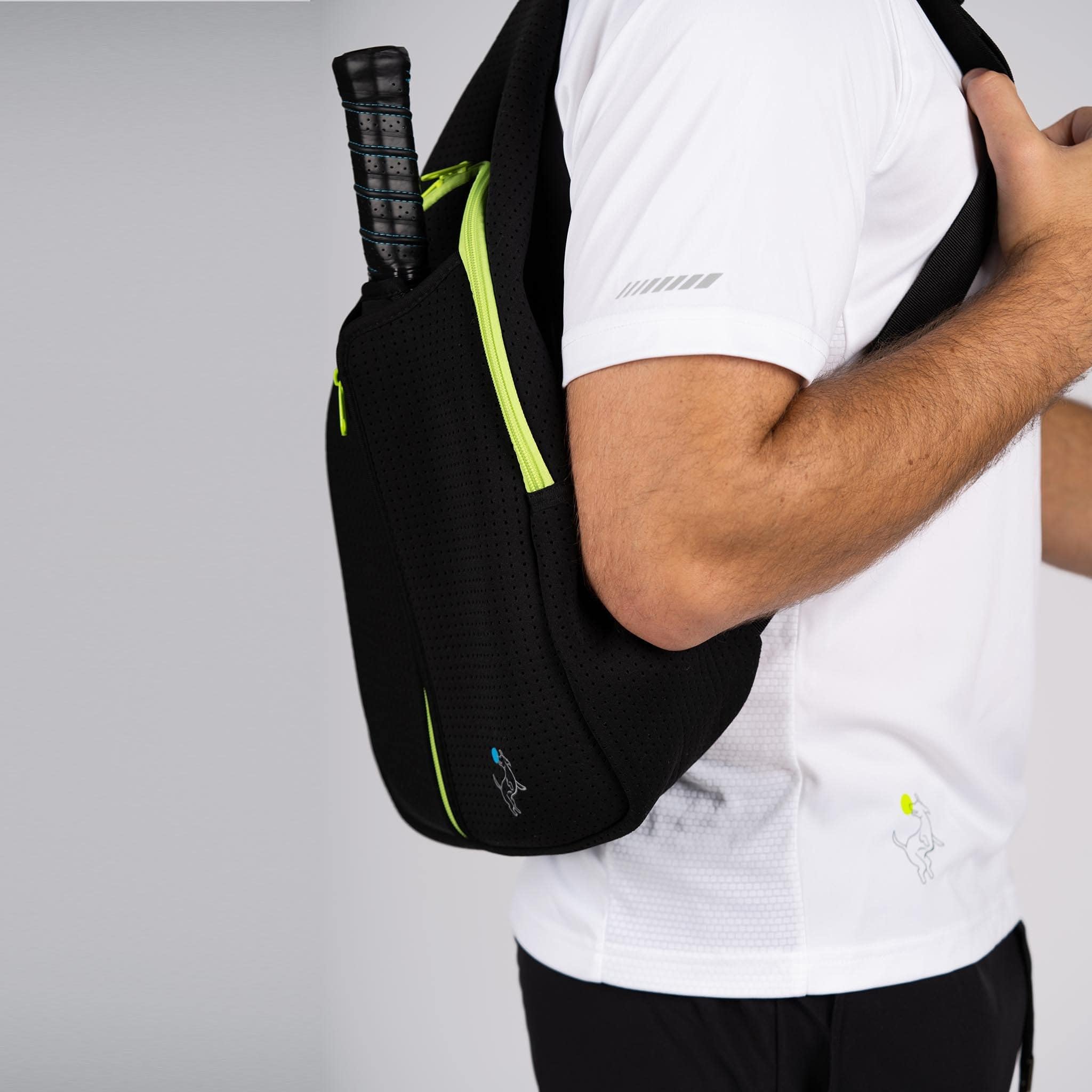 Swinton Pickleball Bag - Neoprene Sports Bag for Pickleball Paddles - Unisex Sling Style Pickleball Gift (Black)