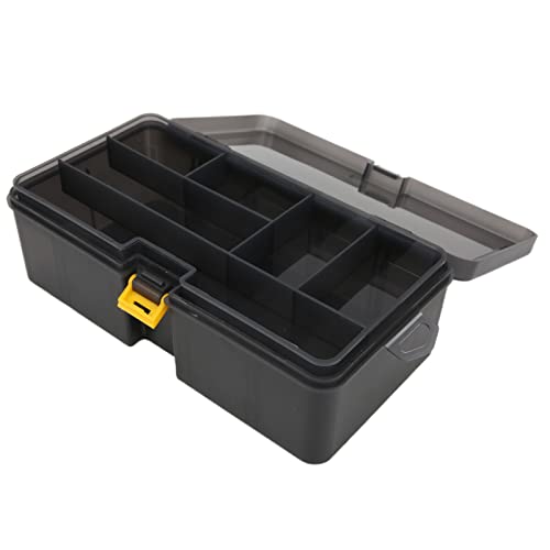 Yeuipea Fishing Tackle Accessory Box, Fishing Bait Storage Box Double Layer Multifunctional Plastic Fishing Tackle Accessory Box
