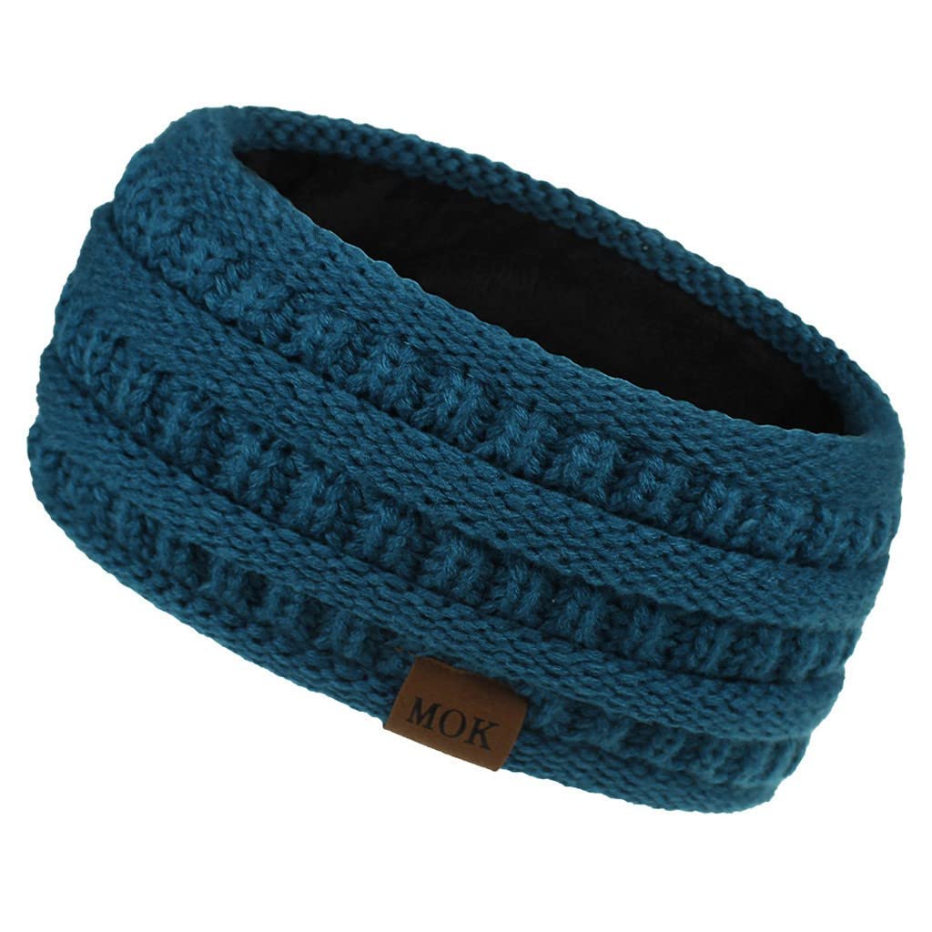 Women Comfort Headband Stretch Earmuff Crochet Beanie Cap Winter Ear Warmer Solid Color Sport Headbands Gift for Women
