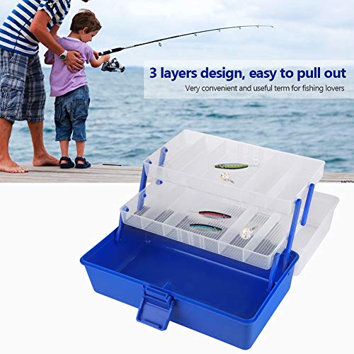 Yeuipea Fishing Tackle Accessory Storage, 3 Layers Plastic Fishing Tackle Accessory Storage Hodler Box for Lures Hooks