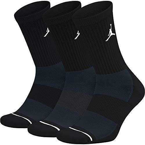 Nike Jordan Jumpman Dri-Fit Crew Socks Black 3 Pair SX5545-013 XL
