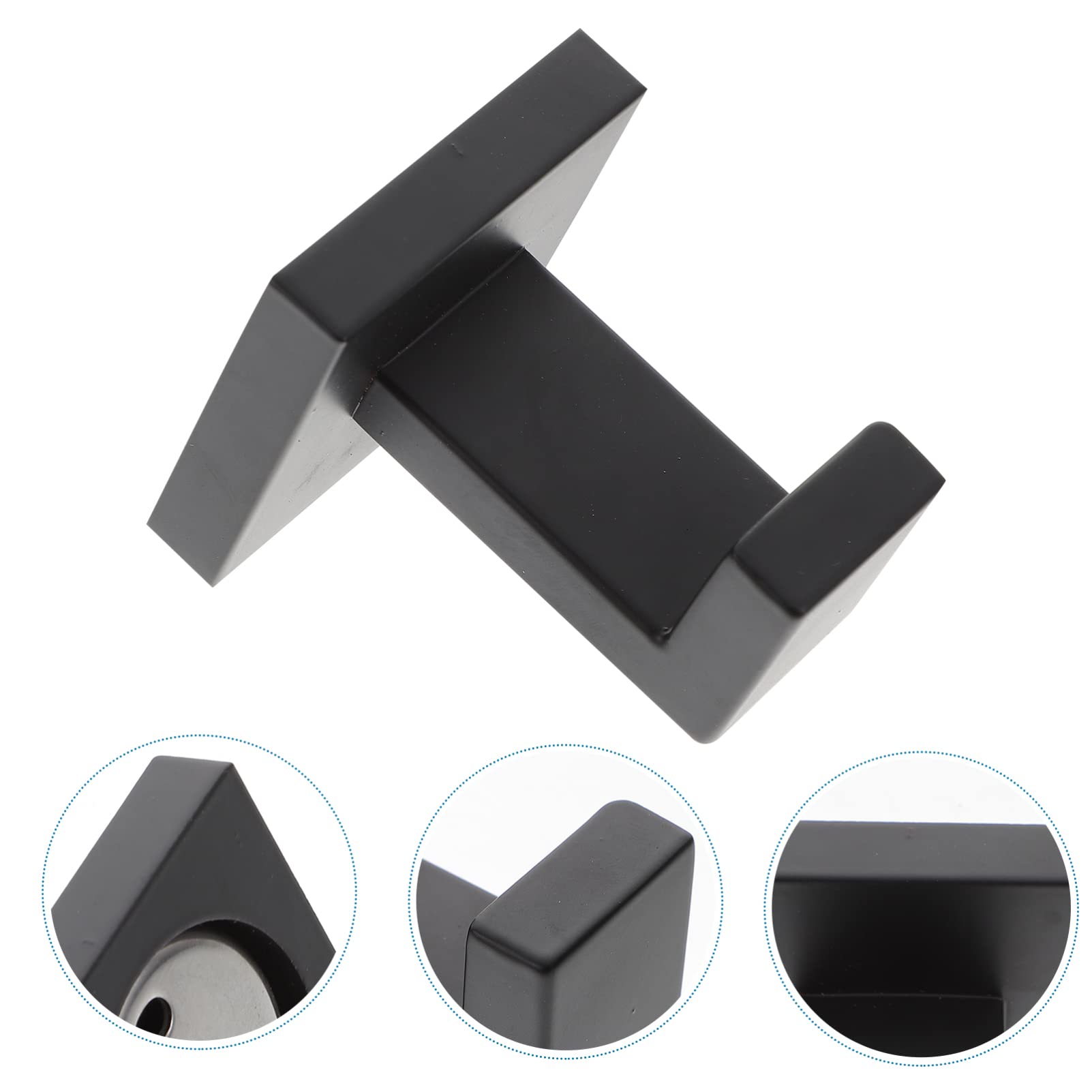 VILLCASE 3pcs Stainless Steel Clothes Hook Wall Coat Hanger Matte Black Robe Hook Clothes Hooks Towel Hooks for Bathrooms Coat Rack Heavy Duty Metal Hangers Key Rack Corner Key Chain