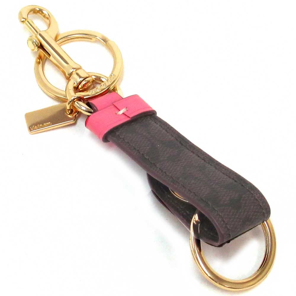 Trigger Snap Bag Charm In Signature Canvas Brown Style No. 49314