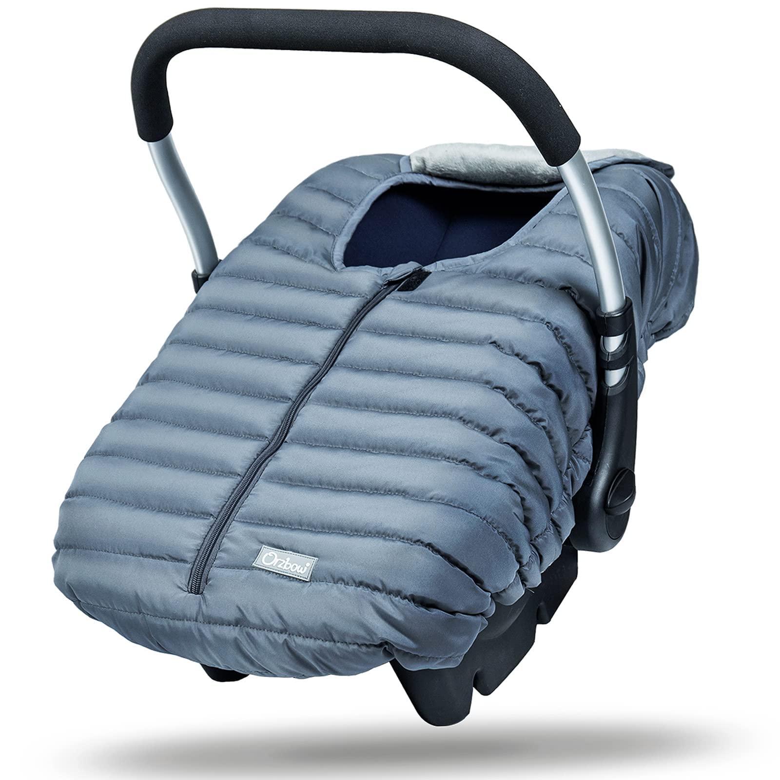 Orzbow Enfant Car Seat Covers - Cocoon Baby Cover for Boys & Girls, for Spring Autumn Winter, Breathable Windproof, Zipped Window, Universal Fit for Infant Car Seat (0-12M), Gray