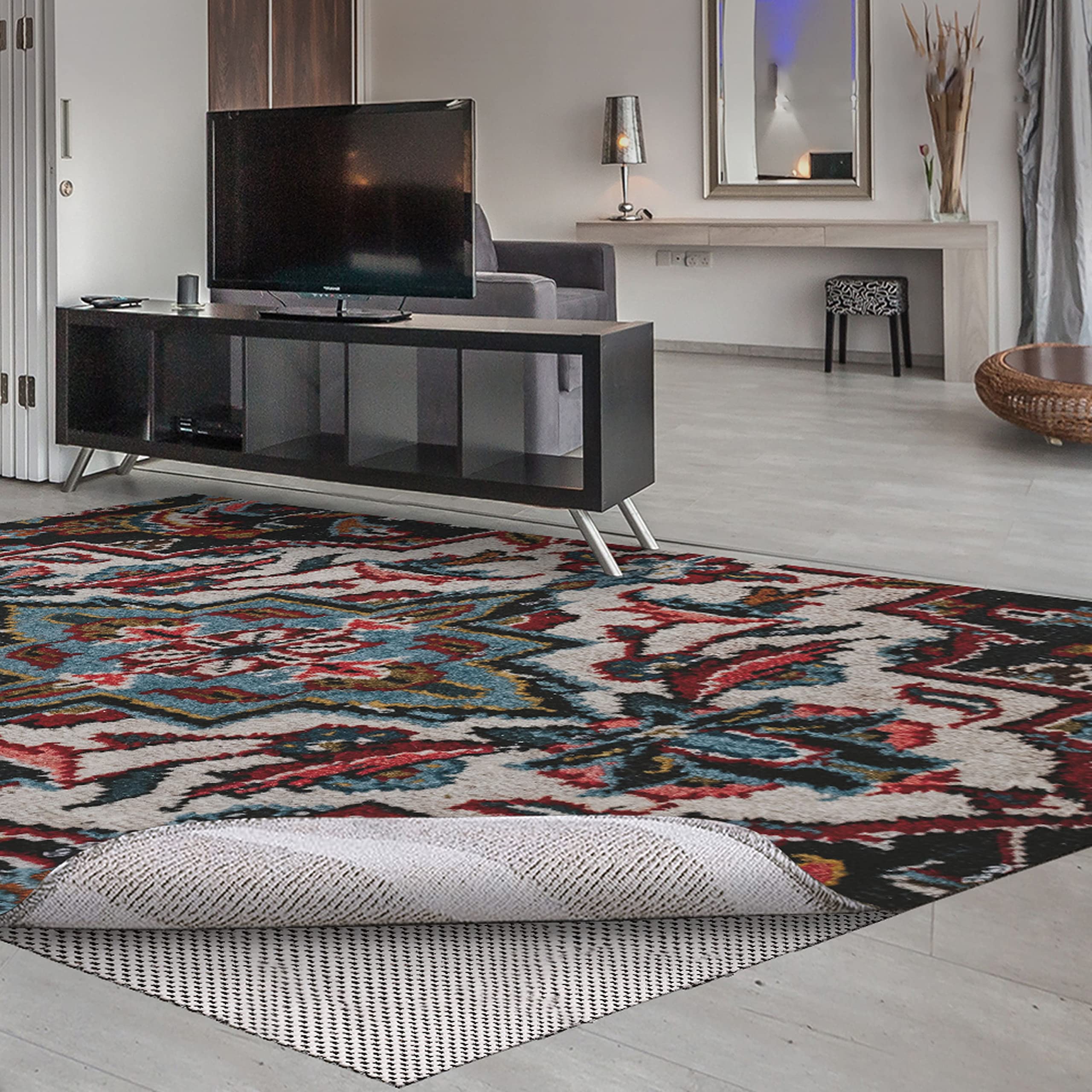 Nevlers Non Skid Rug Pad 8x10 ft | Extra Thick Rug Gripper | Premium Non Slip Rug Pads |White Runner Rug Pad |Reversible Area Rug Pad Gripper | Anti Slip Rug Pad |Customizable Rug Mats for Under Rugs