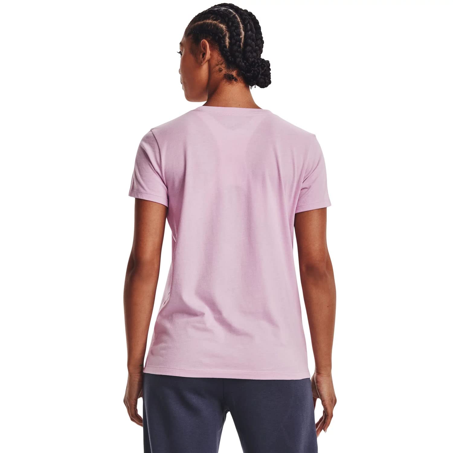 Under Armour - Womens Live Sportstyle Graphic SSC T-Shirt, Color Pink Fog/Midnight Navy (694), Size: Small