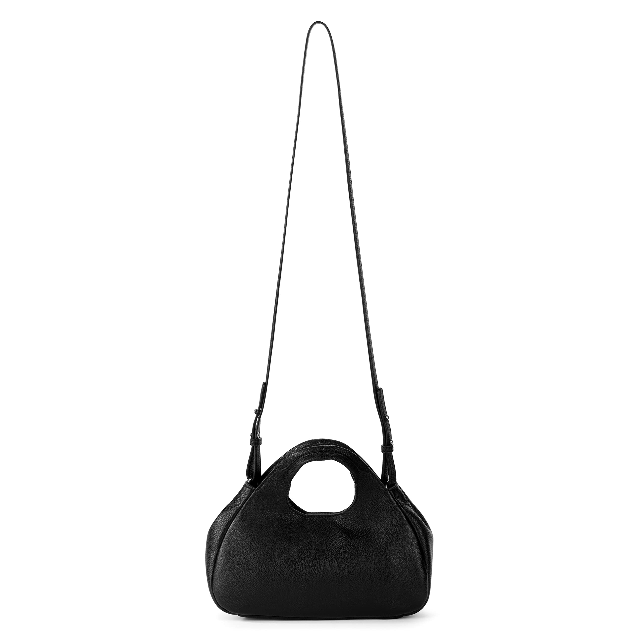 The Sak Rylan Mini Satchel in Leather, Convertible Purse with Adjustable Crossbody Strap, Black