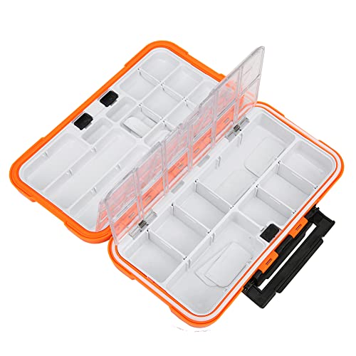 Yeuipea Fishing Bait Lure Box, ABS Waterproof Fishing Tackle Box Bait Lure Hooks Storage Case Organizer Container Accessory(Large)
