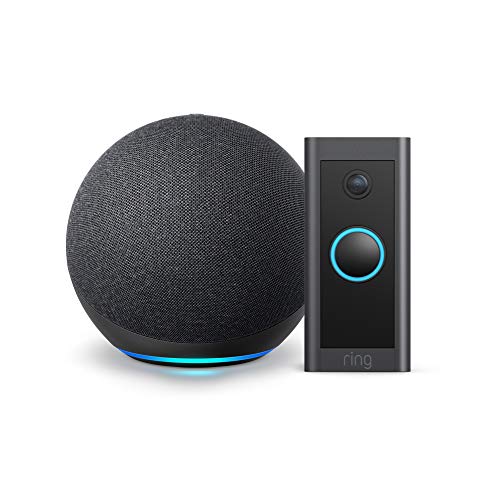 Ring Video Doorbell Wired bundle with Echo Dot (Gen 4) - Charcoal