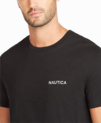 Nautica Men's Short Sleeve Crew Neck T-Shirt, True Black Solid, X-Large