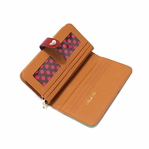 Nicole Lee Bifold Wallet Wristlet, Small Zip Evening Clutch Cardholder Wallet with Detachable Wristlet Strap (Dreaming the City)