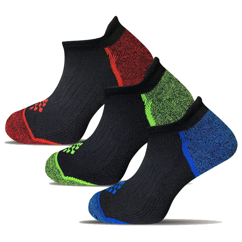 True Energy Men's Colorful Performance No Show Socks with Tab- 3 Pair