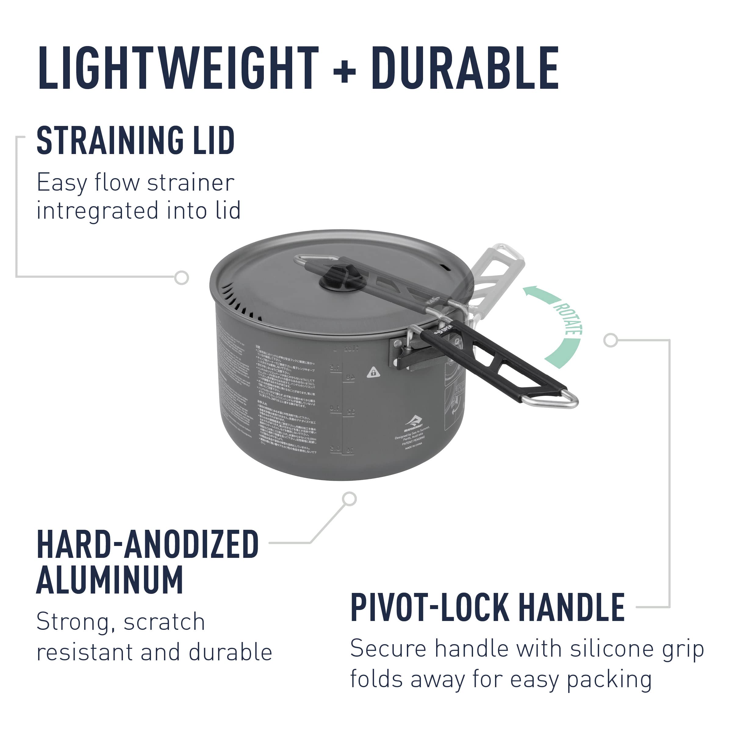 Sea to Summit Alpha Lightweight Aluminum Nesting Camping Cookware Set, 2.2 (6-Piece)
