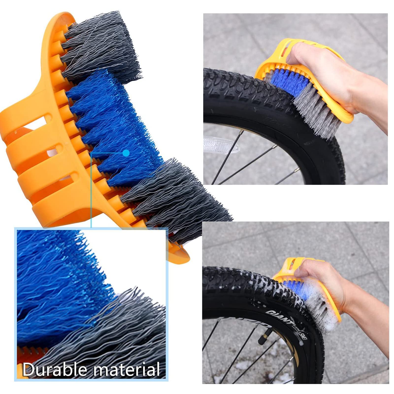 Oumers Bike Clean Brush Kit, 8pcs Bicycle Cleaning Tools Make Chain/Tire/Sprocket/Crank Bike Corner Stain Dirt Clean Shine. Durable/Practical