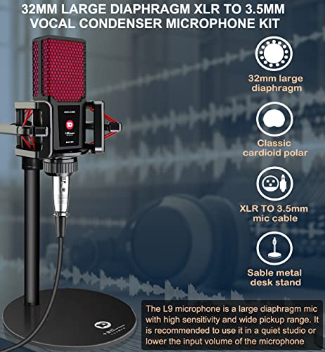 Podcast Microphone Sound Card Kit,Professional Studio Condenser Mic&G3 Live Sound Mixer/Voice Changer/Audio Interface for Streaming Recording/Singing/Tiktok/YouTube/PC