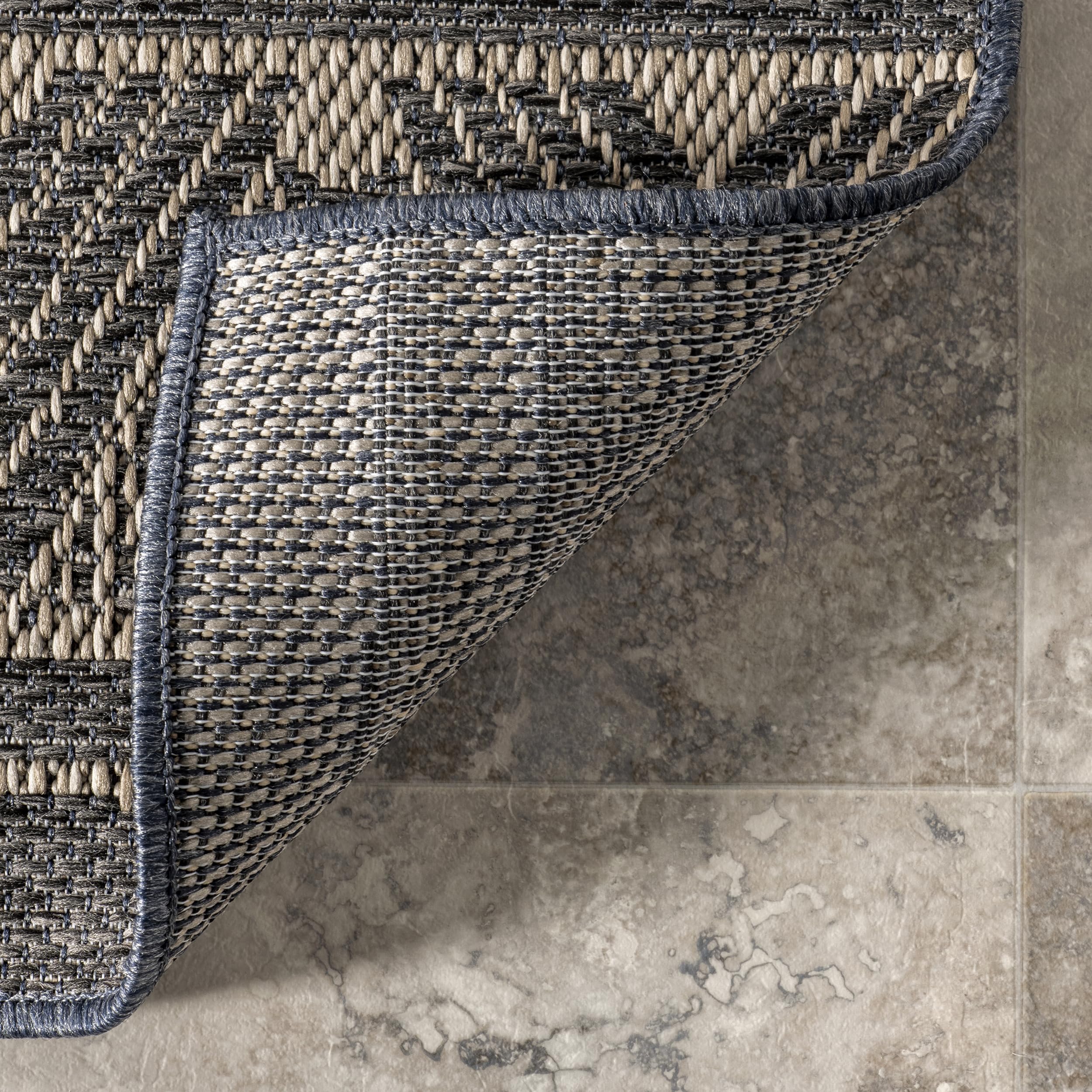 nuLOOM Maia Striped Tribal Indoor/Outdoor Area Rug, 8x10, Grey