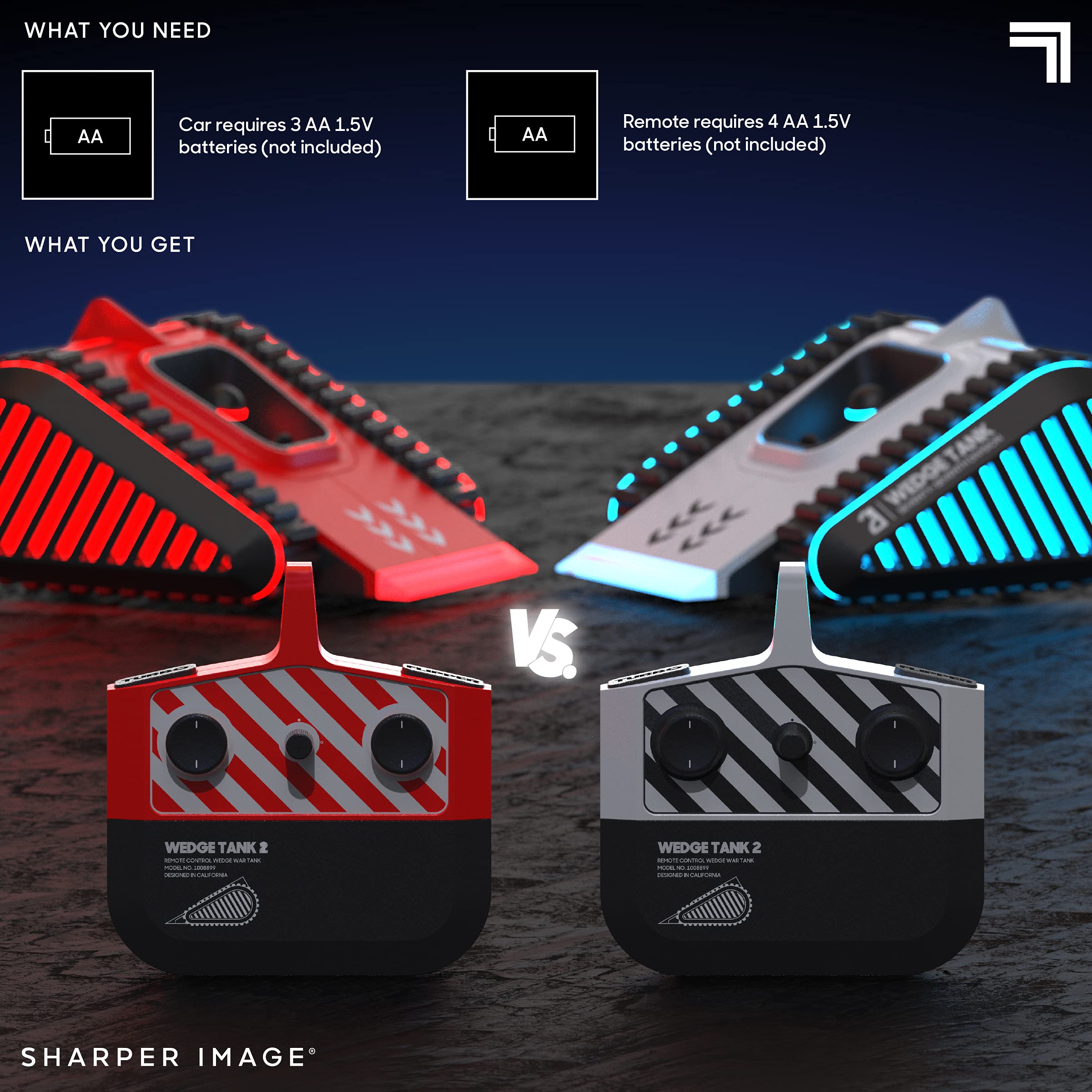 Sharper Image RC Space Tank Wars, Remote Control Battle Tracks with Flip Ramps