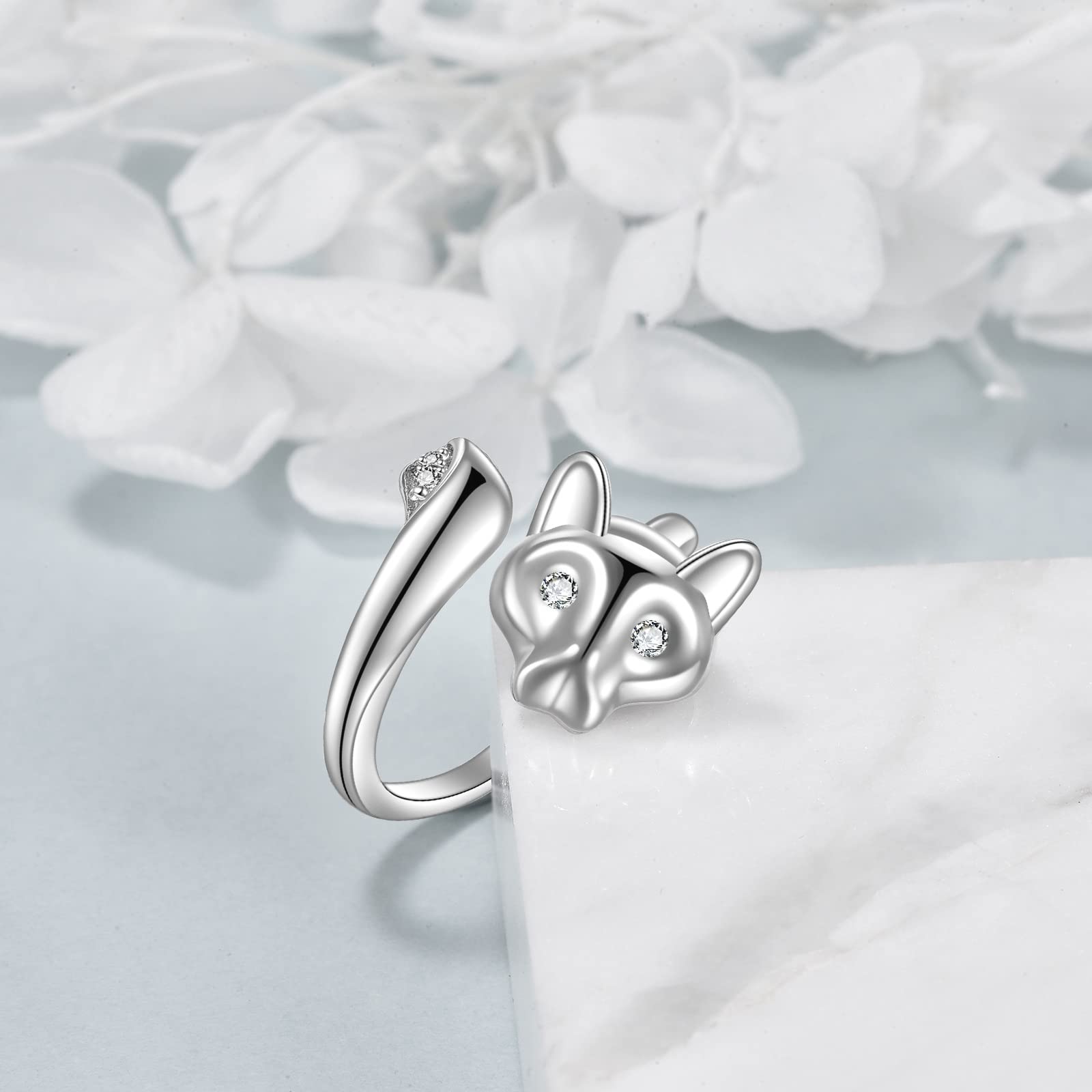 YFN Sunfower Bee Ring Sterling Silver Vintage Adjustable Sunflower Ring Jewelry Gifts for Women